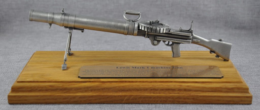 English pewter antiqued 1/6 guns Desk Ornament – Lewis machine gun ...
